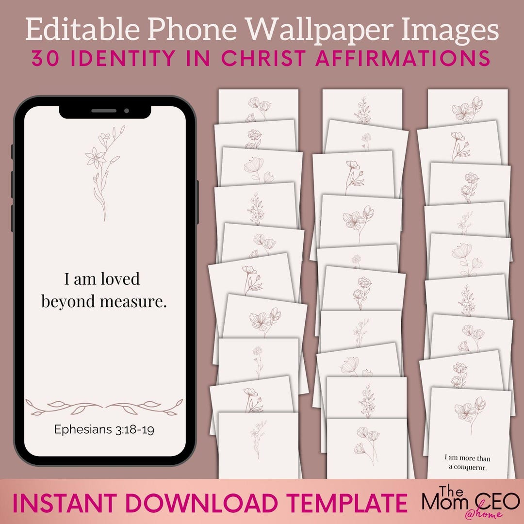 Editable Canva Template, Personalized Affirmation Phone Wallpaper ...