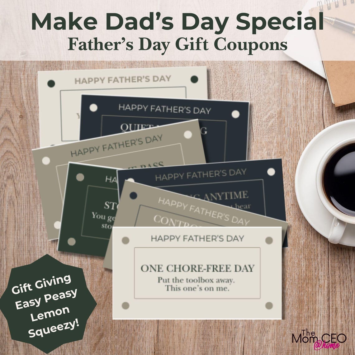 Father’s Day Gift Coupons | 10 Printable Christian Dad Vouchers | Fun ...