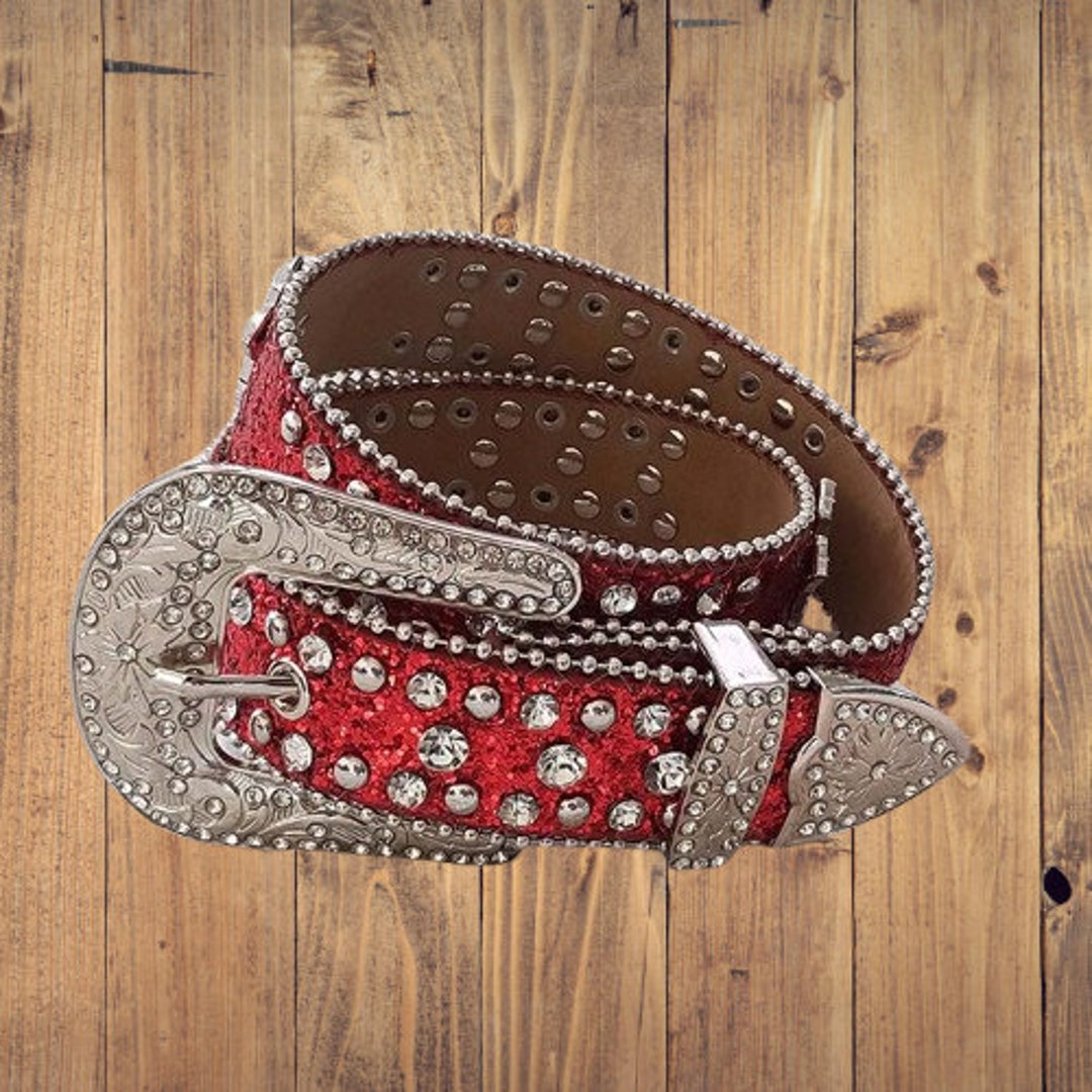 Red Rhinestone Western Belt for Girls, Cowgirl Western Belts, Kids ...