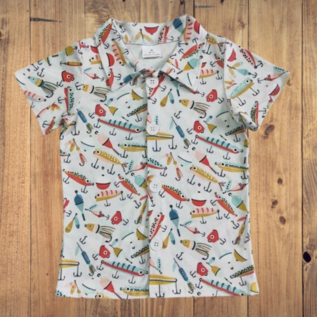 Fishing Button up Top for Boys, Baby, Toddler, and Youth Boys - Etsy