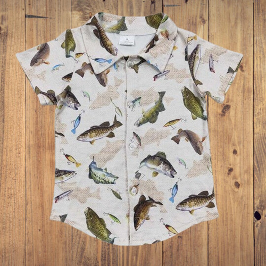Fishing Button up Top for Boys, Baby, Toddler, and Youth Boys - Etsy