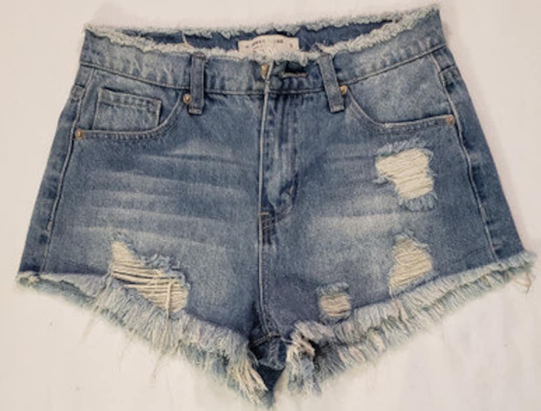 Hammer Jeans Los Angeles High Rise Frayed Hem Shorts - Etsy