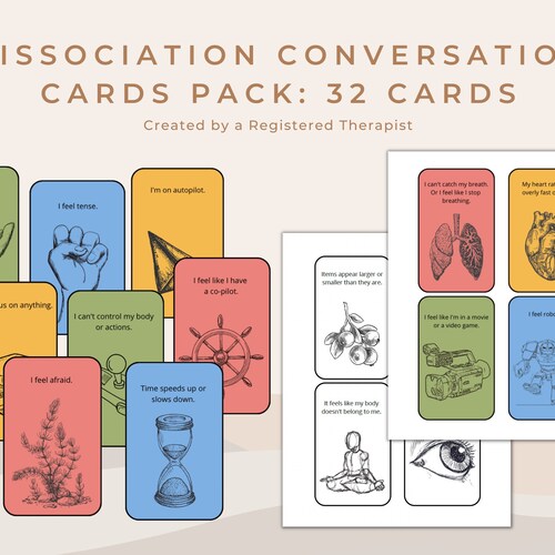 Therapeutic Dissociation Conversation Cards 32 Pack - Etsy