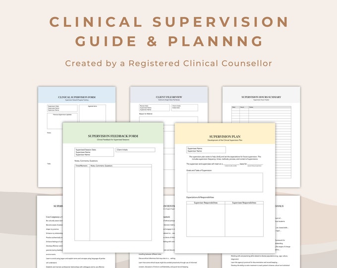 Clinical Supervision Template Bundle: Develop Supervision Plans, Set ...