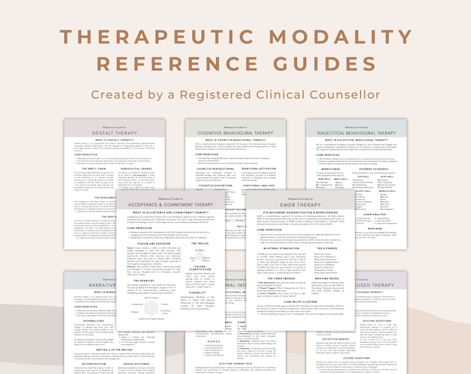 Therapy Cheat Sheets: Modality Reference Guides for DBT, CBT, EMDR ...