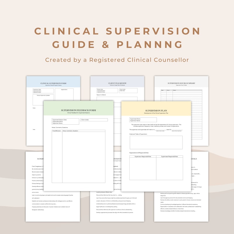 Clinical Supervision Note Template Etsy