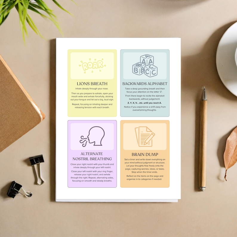 Mindfulness & Somatic Exercise Cards: Emotional Regulation (PDF) - Etsy