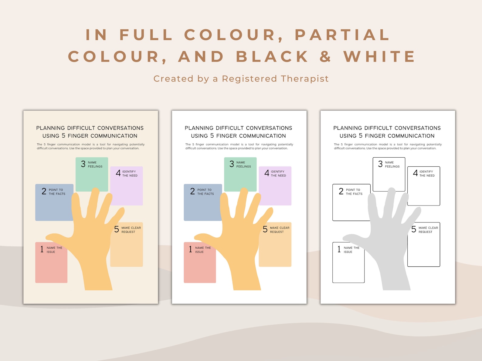 Five Finger Communication a Tool for Enhancing Communication - Etsy