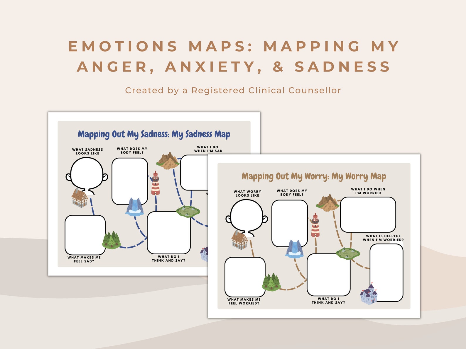 Emotions Maps: Mapping Our Feelings Tool for Mental Health Counseling | Anger, Anxiety, Stress ...