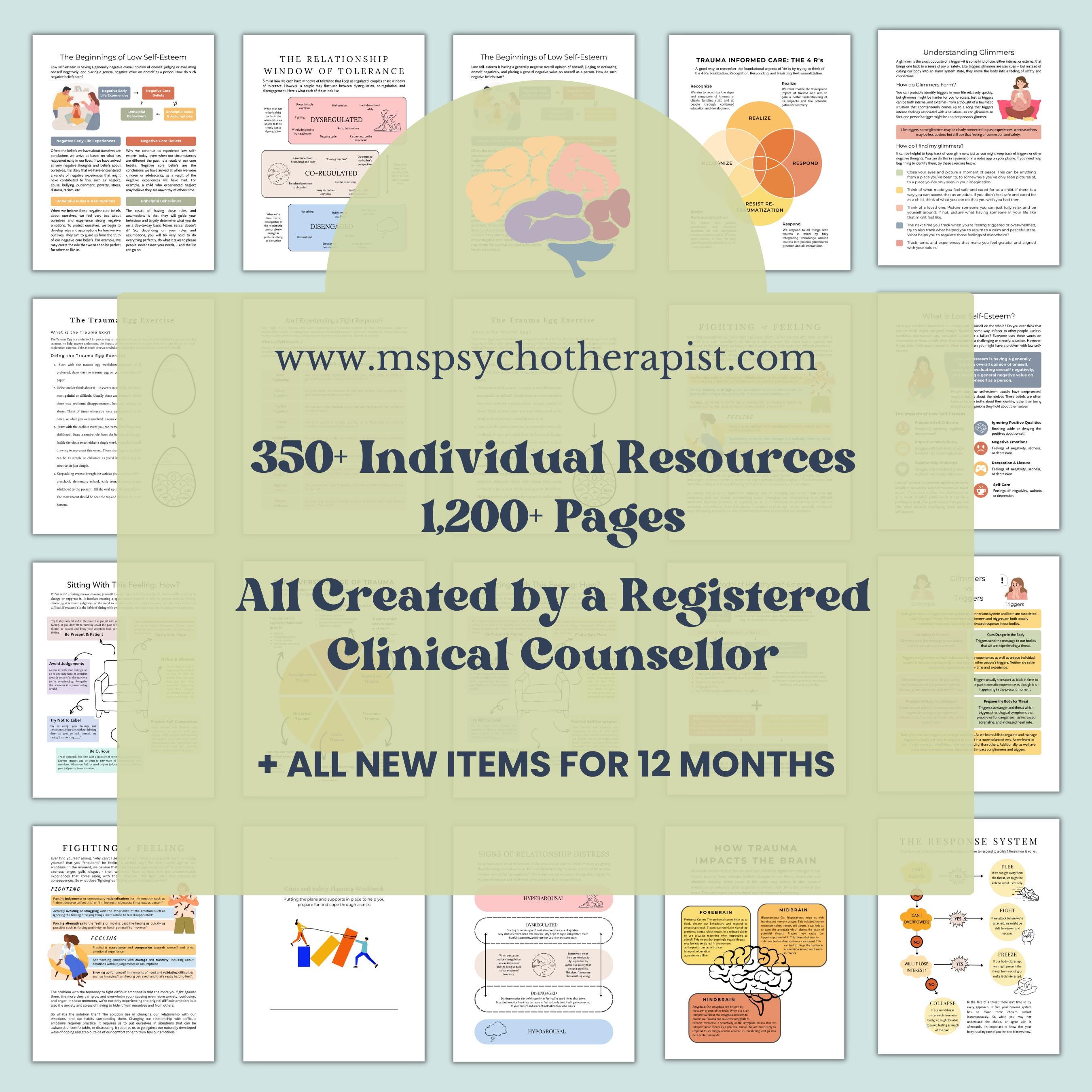 Therapy Mega Bundle: Mental Health Tools, CBT, DBT, Psychology ...