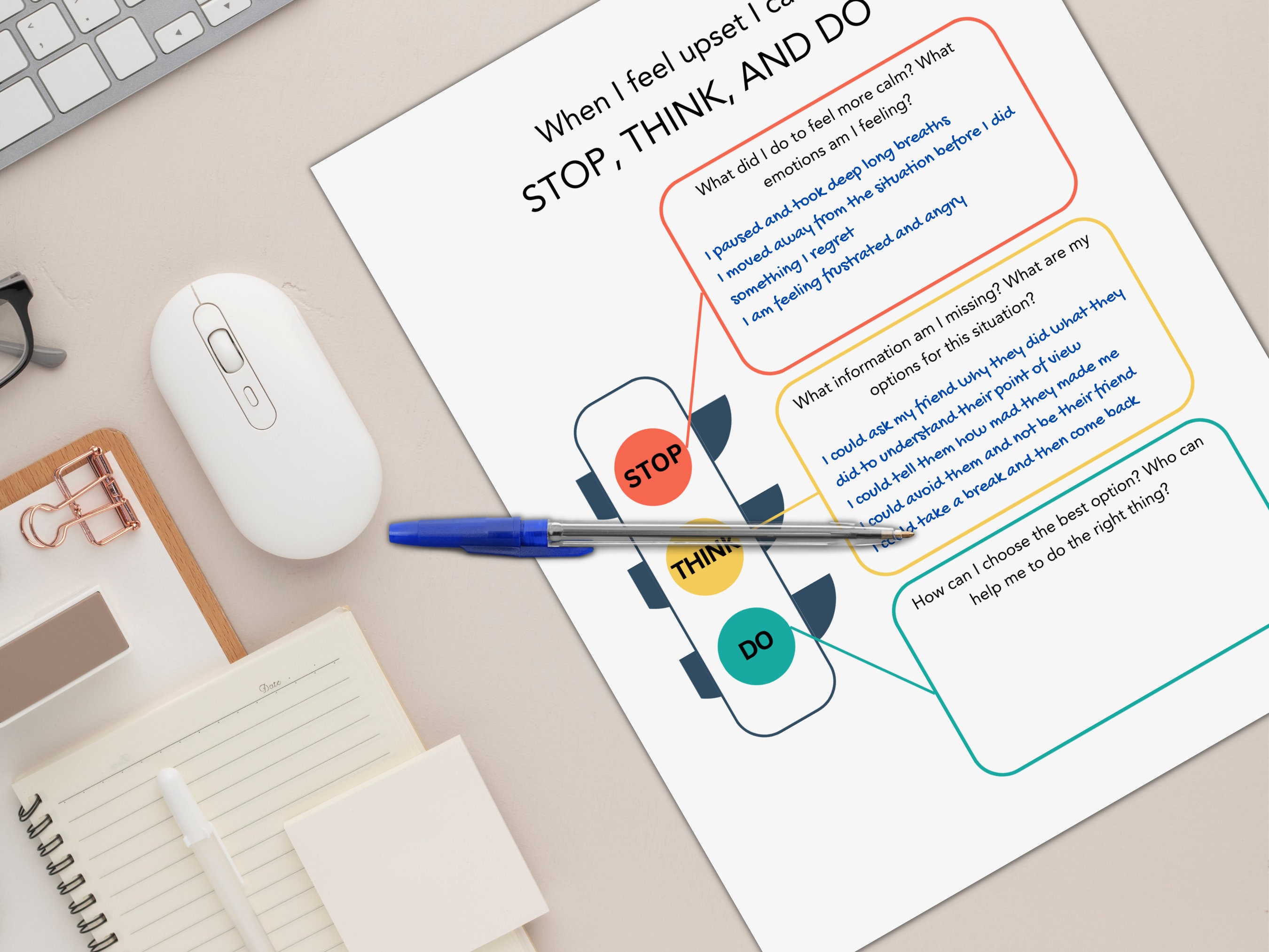 Stop Think Do Traffic Light Worksheets and Mental Health - Etsy Australia