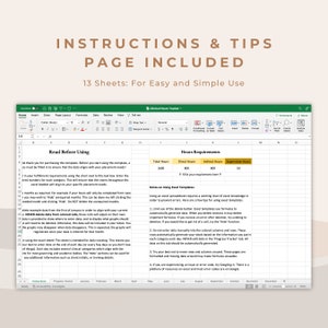 Clinical Hours Tracker: Excel & Google Sheets Template (digital ...