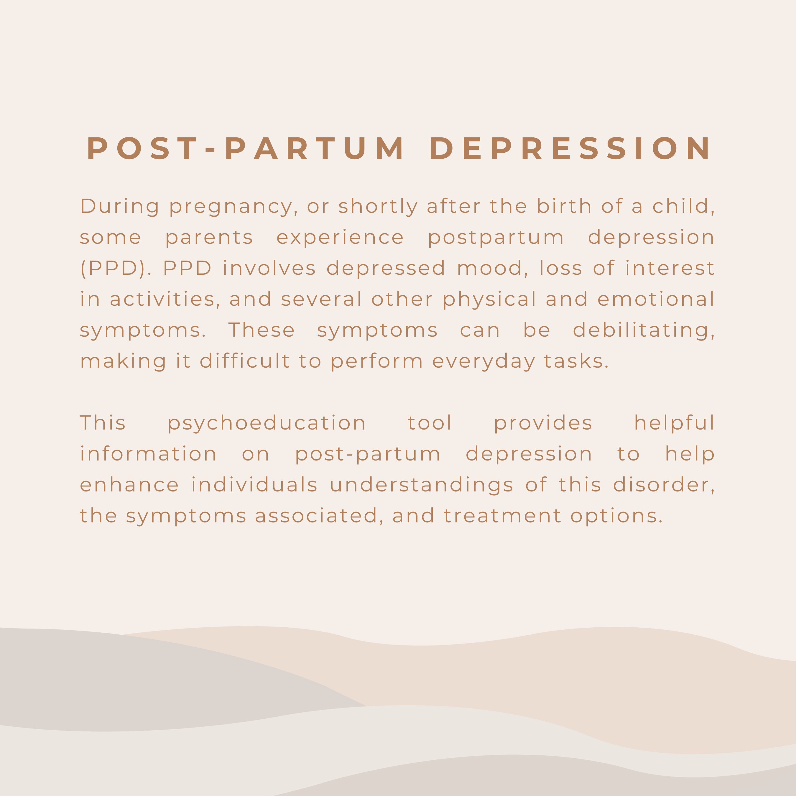 Post-partum Depression Psychoeducation Printable Worksheet for Mental ...