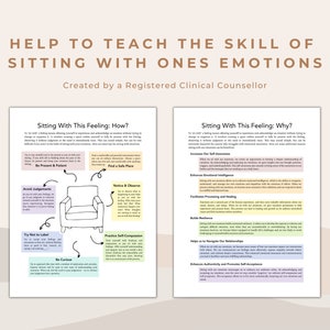Sitting With Our Emotions: Mindfulness Worksheet to Enhance Self ...
