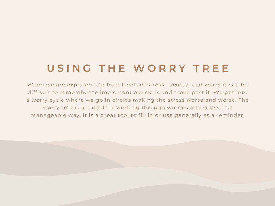 The Worry Tree Anxiety Management Self-help Tool for Mental - Etsy Canada