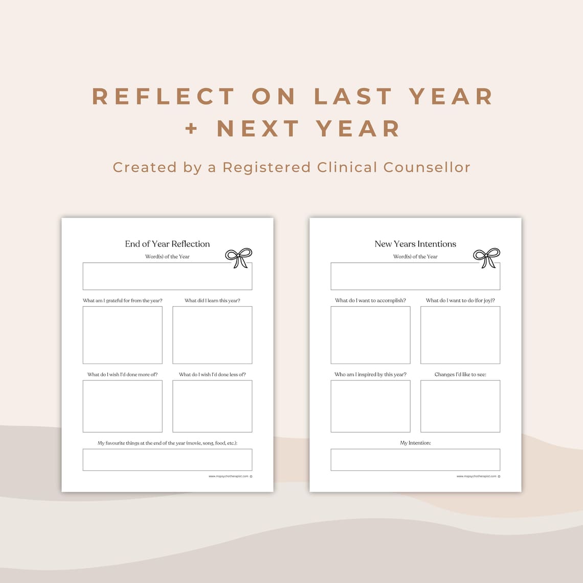 New Years Resolution Worksheet for Setting Goals and Intentions ...
