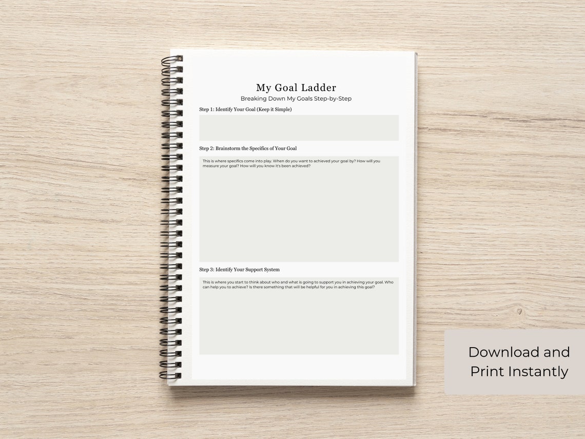 Goal Ladder Worksheet: Therapeutic Goal-setting (PDF) - Etsy