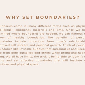 Healthy Boundaries Workbook: Self-care & Mental Health (digital Print ...