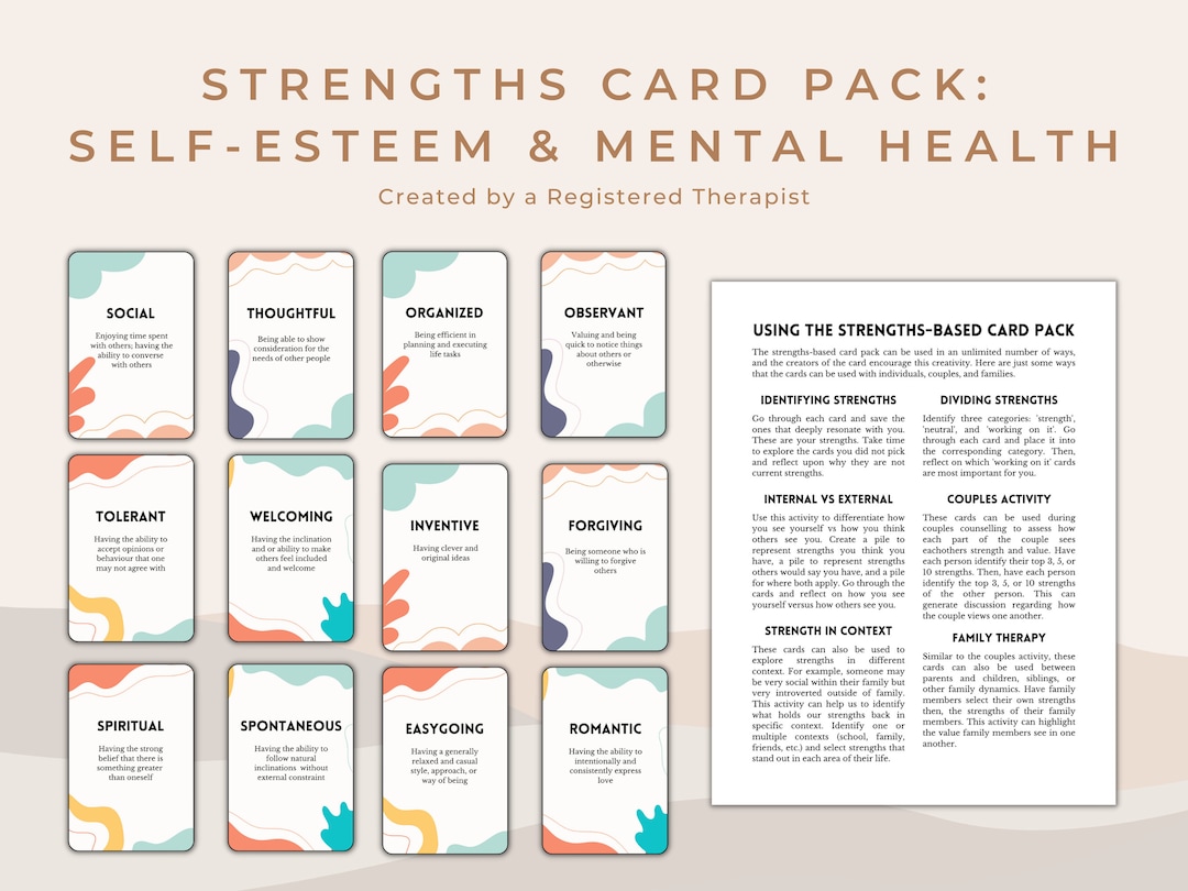 The Strengths Based Card Pack for Self-esteem and Mental Health Support ...