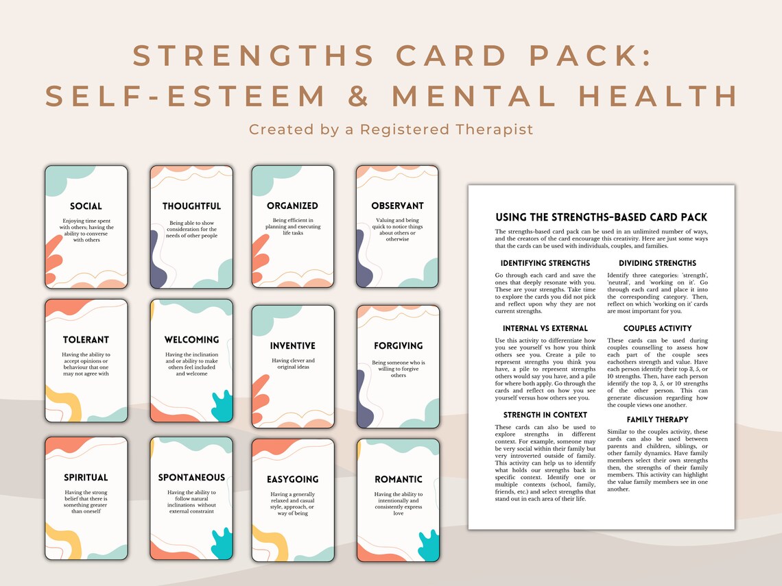 The Strengths Based Card Pack for Self-esteem and Mental - Etsy Canada