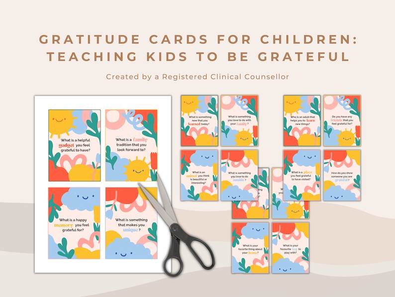 Gratitude Cards for Children: Teaching Kids Grateful Reflection to ...