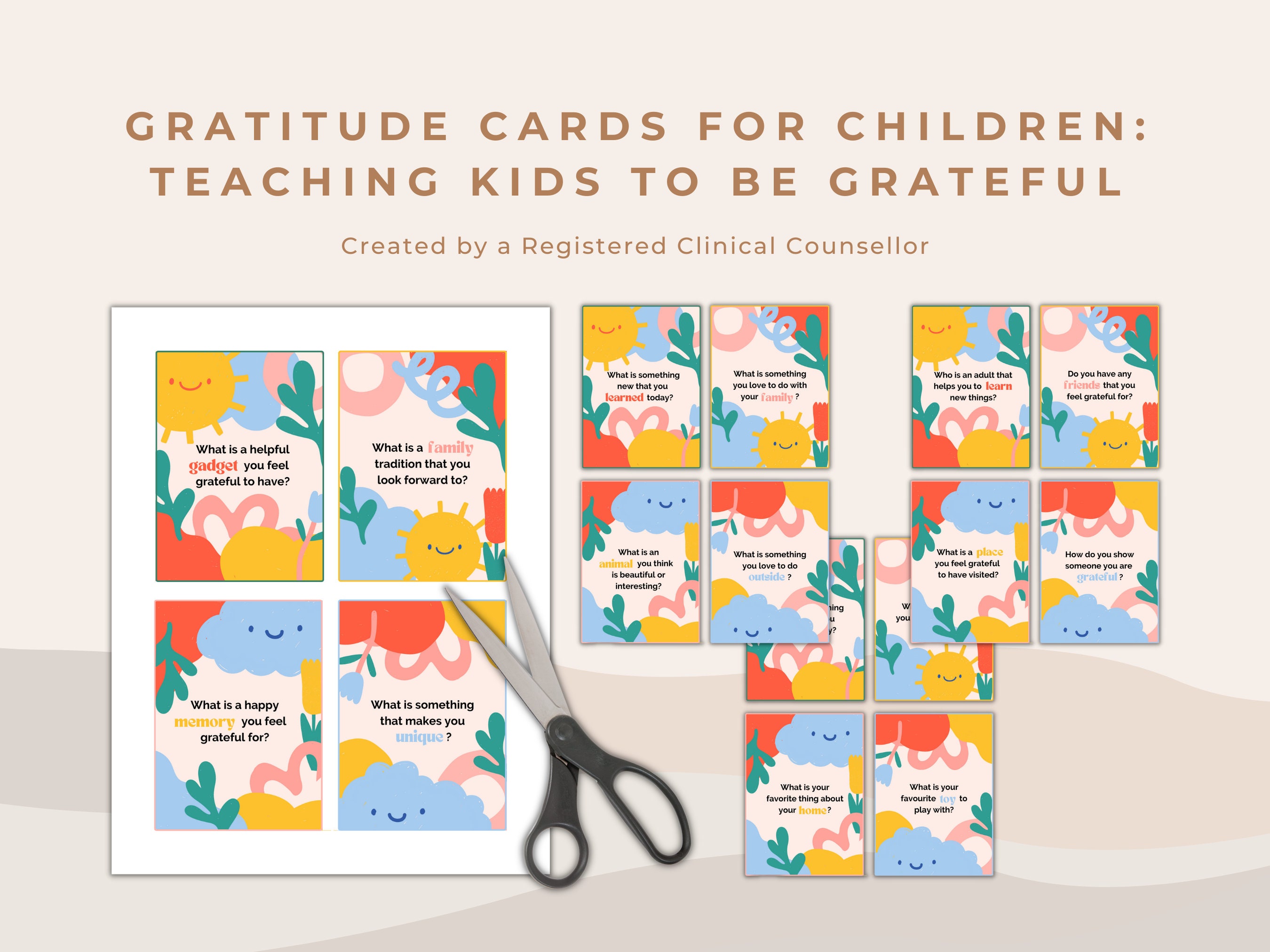 Gratitude Cards for Children: Teaching Kids Grateful Reflection to ...
