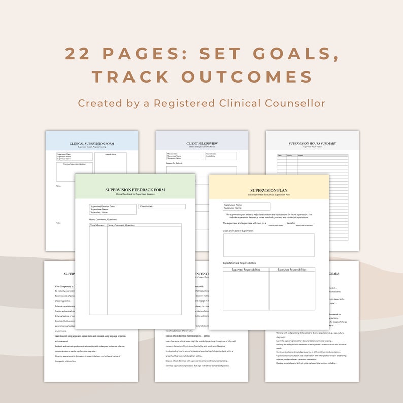 Clinical Supervision Template Bundle: Supervision Plan, Notes, Forms ...