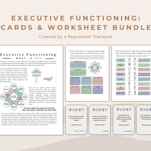 Executive Function ADHD Worksheets & Task Cards for Mental - Etsy Australia