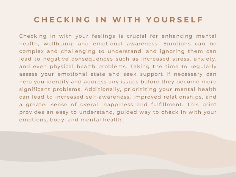 6 Steps to Checking in With Your Emotions and Mental Health: - Etsy