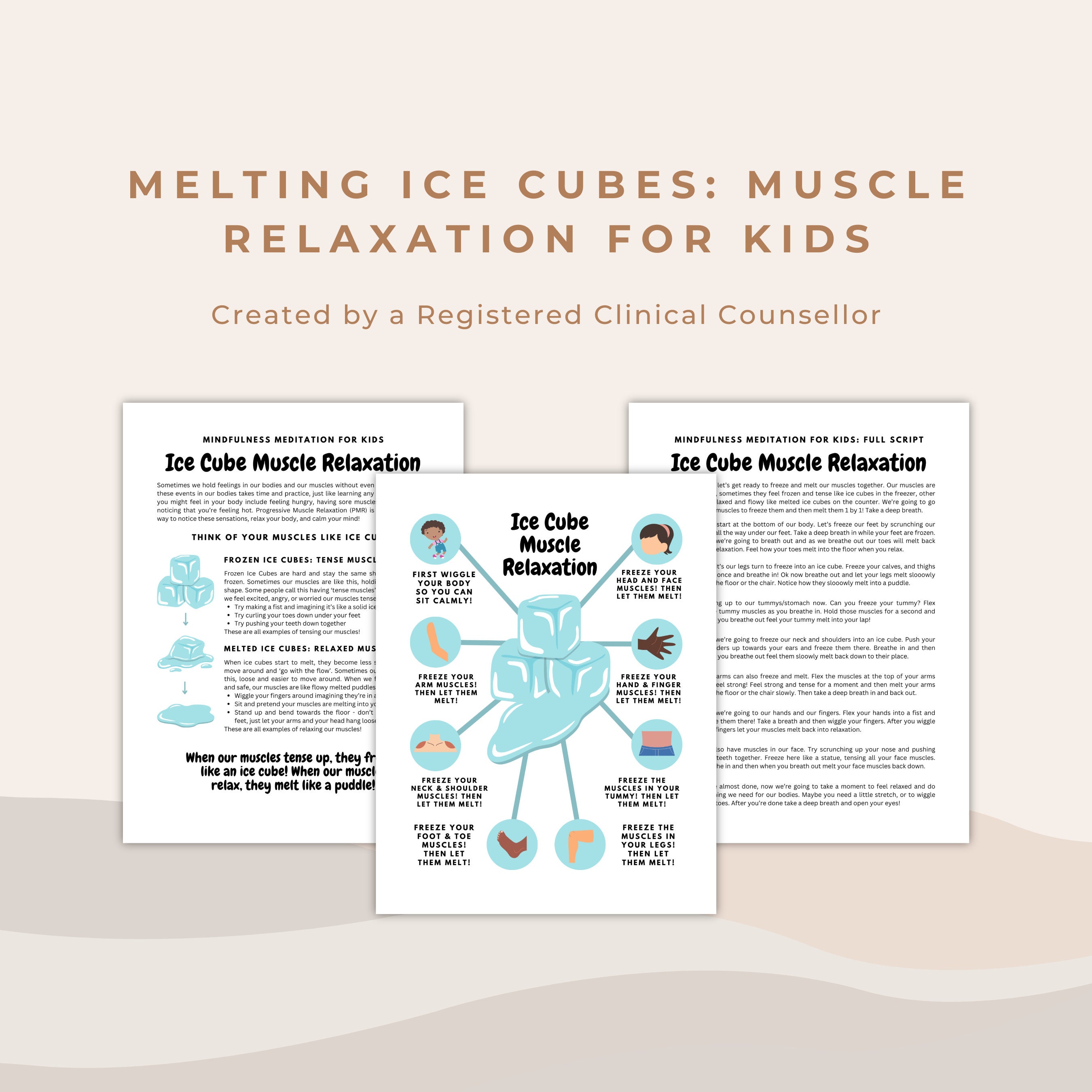 Progressive Muscle Relaxation for Kids: Ice Cube Mindfulness (PDF) - Etsy