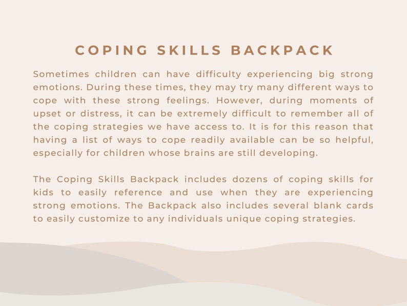 Coping Skills Backpack: Toolkit for Enhancing Emotional Regulation in ...