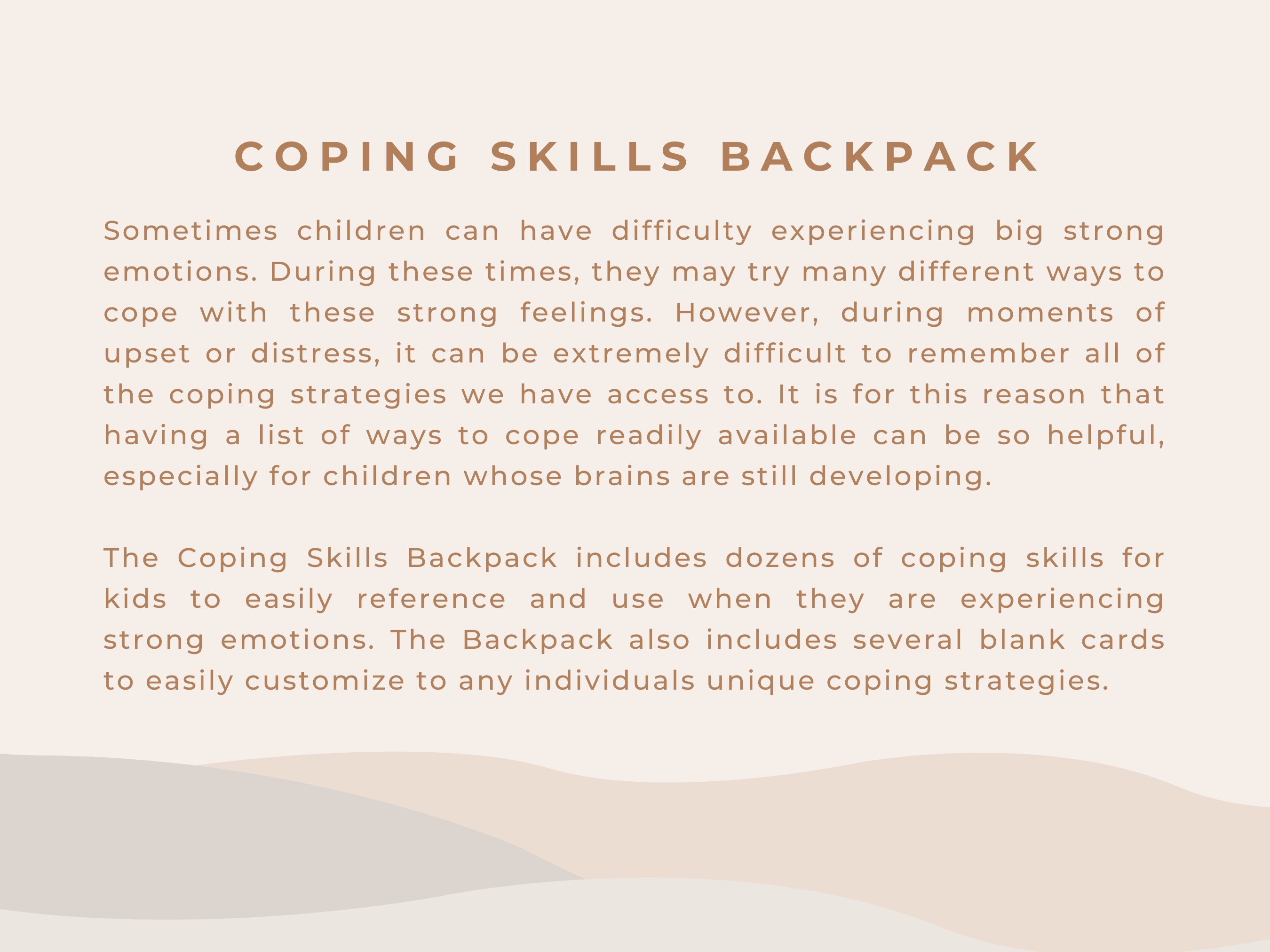 Coping Skills Backpack: Toolkit for Enhancing Emotional Regulation in ...