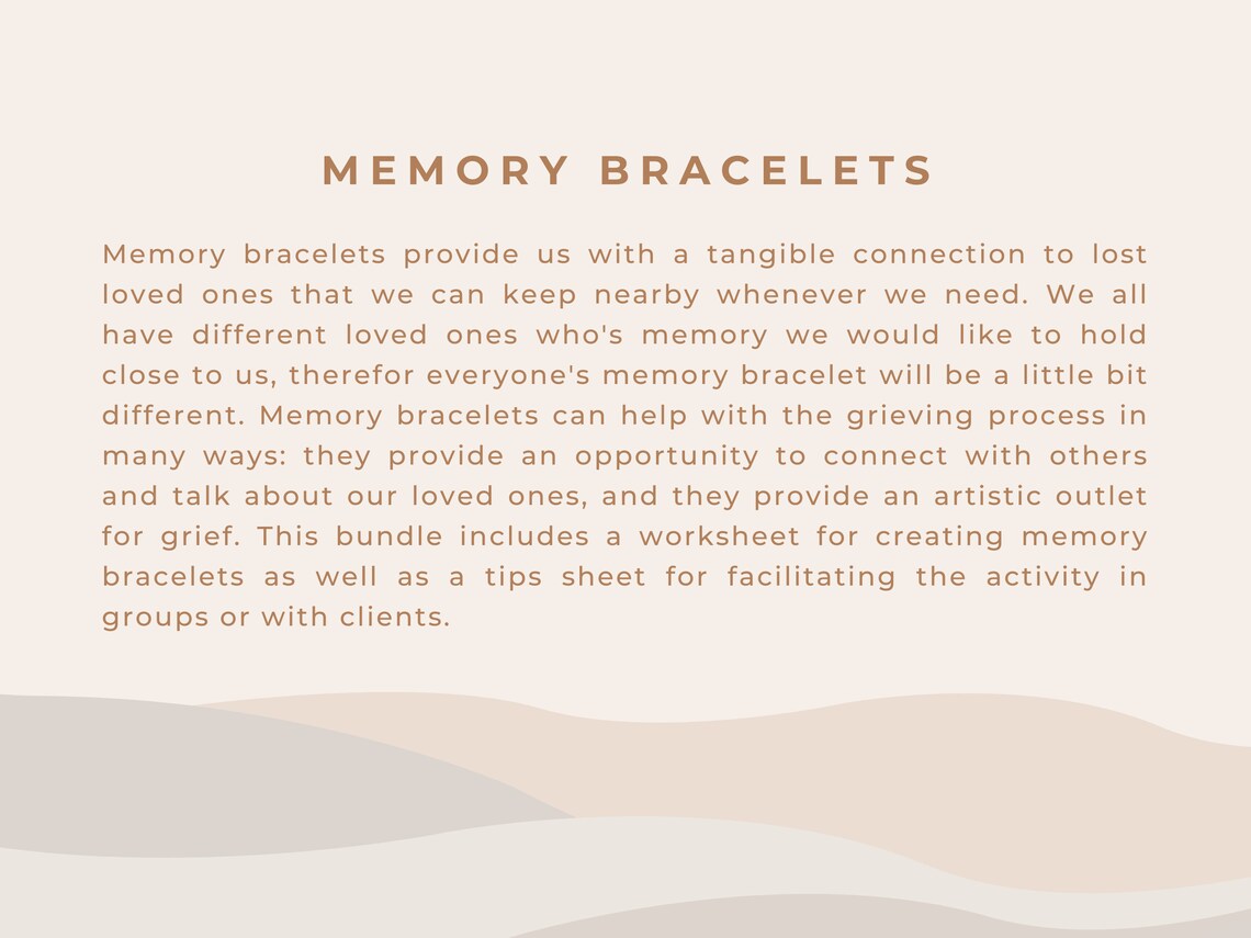 Memory Bracelet Art Therapy Prompt for Grieving Loved Ones | Grief ...