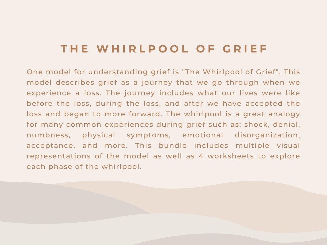The Whirlpool of Grief Printable Digital Worksheets for Grief ...
