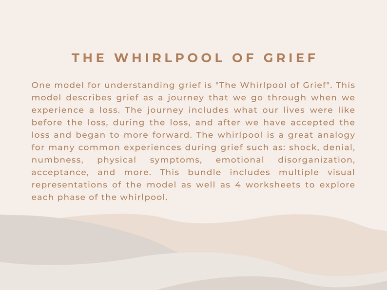 The Whirlpool of Grief Printable Digital Worksheets for Grief ...