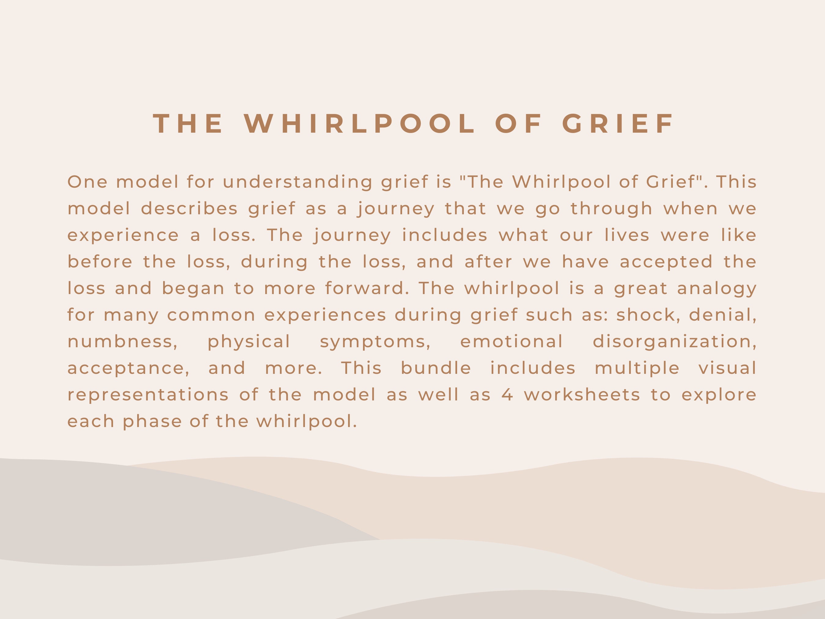 The Whirlpool of Grief Printable Digital Worksheets for Grief ...