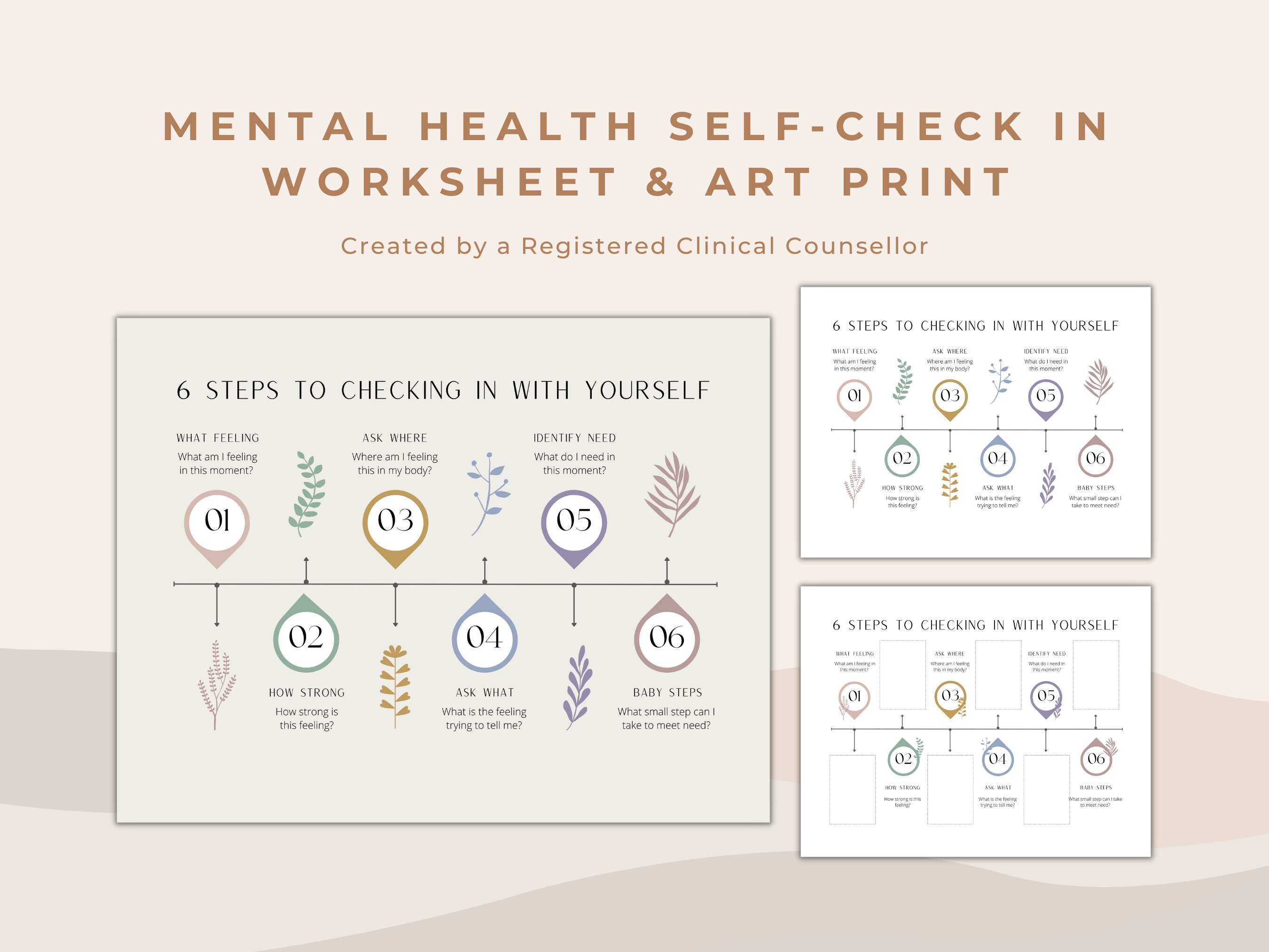 6 Steps to Checking in With Your Emotions and Mental Health: - Etsy