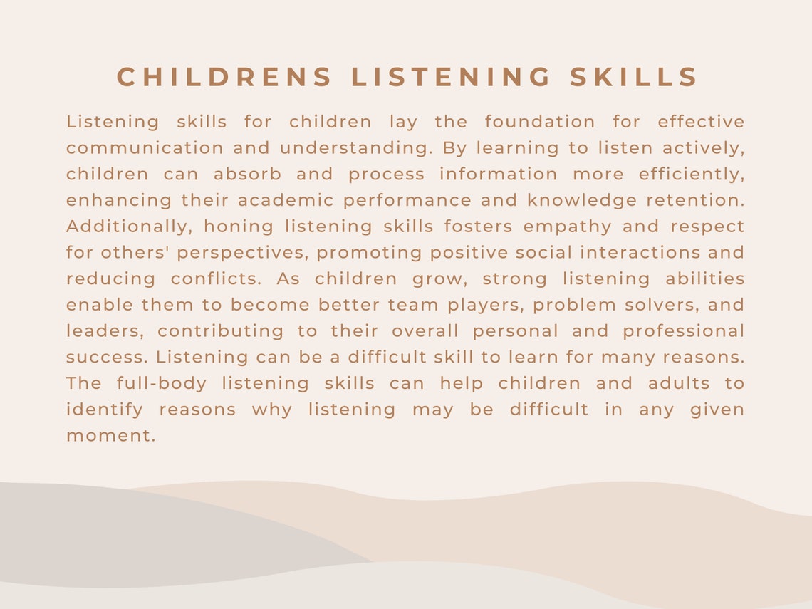 Full Body Listening Tool for Teaching Listening Skills to Children ...