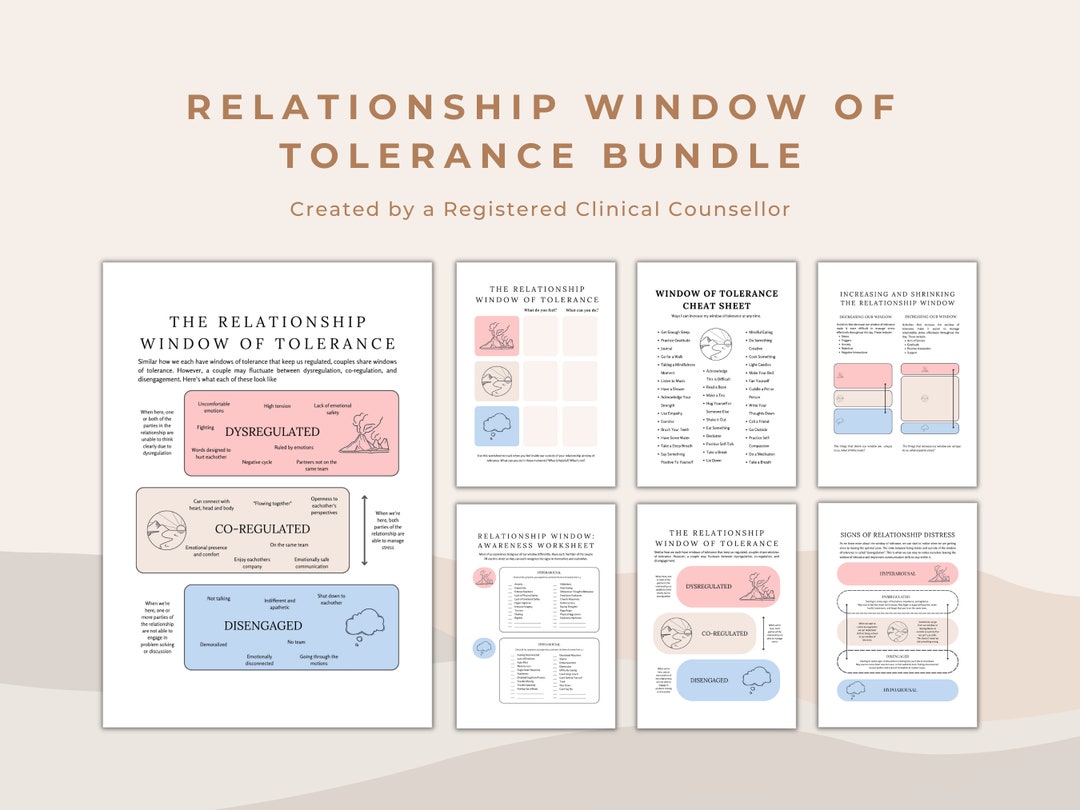 The Relationship Window of Tolerance Couples Therapy Counselling Resource | Family Therapy ...