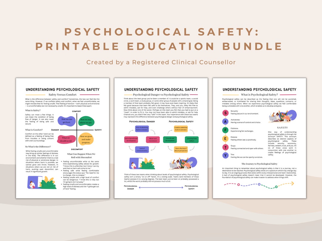 Psychological Safety Information Bundle | Printable Psychoeducation ...