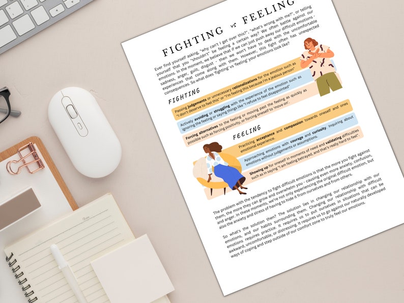 Emotional Avoidance Worksheet: Acceptance and Commitment Therapy (PDF ...
