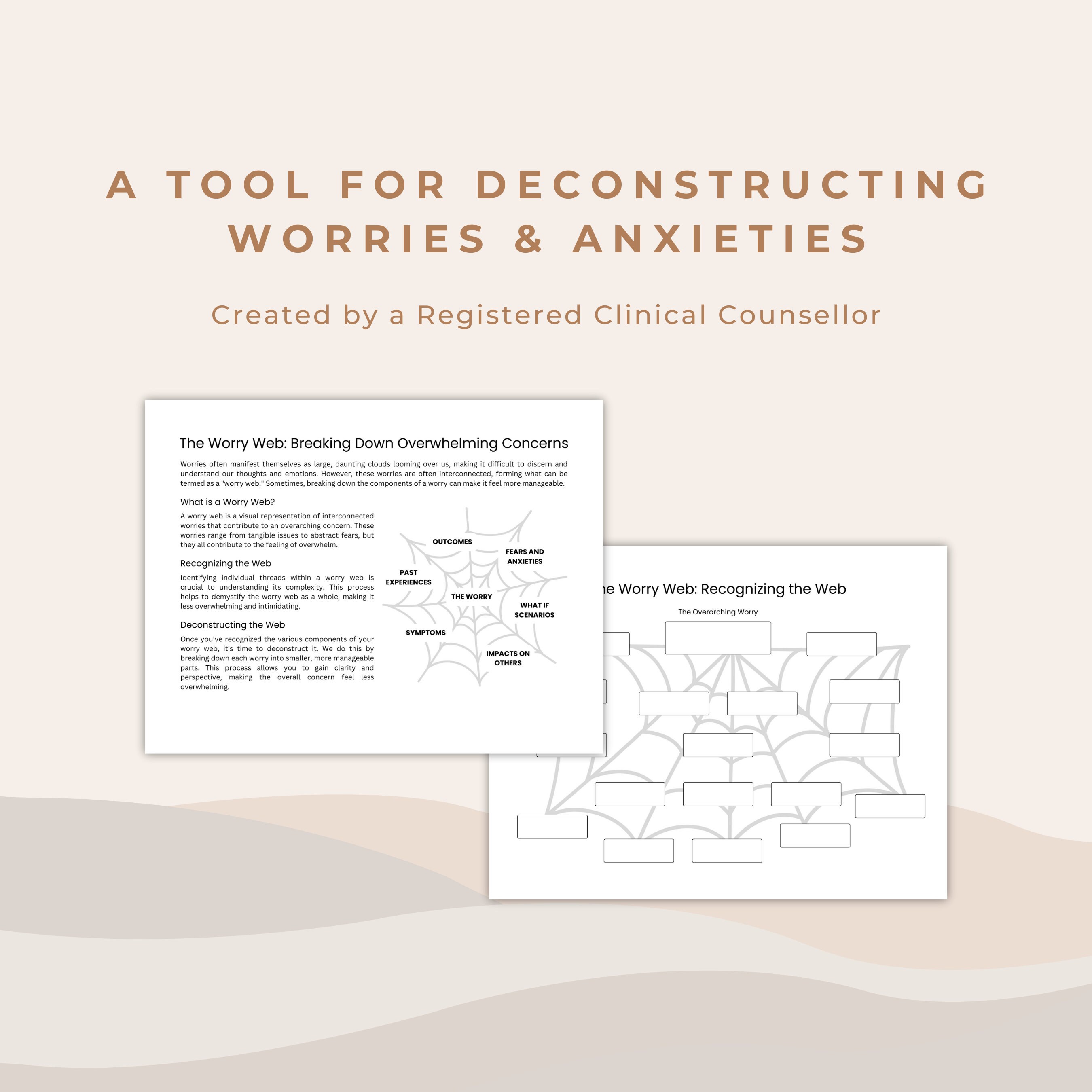 Worry Web Worksheet: Anxiety Management Tool (PDF) - Etsy