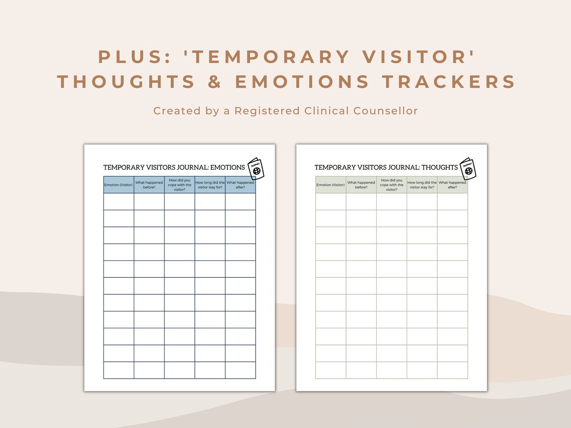Externalizing Thoughts & Emotions Worksheet: CBT, ACT, Narrative ...