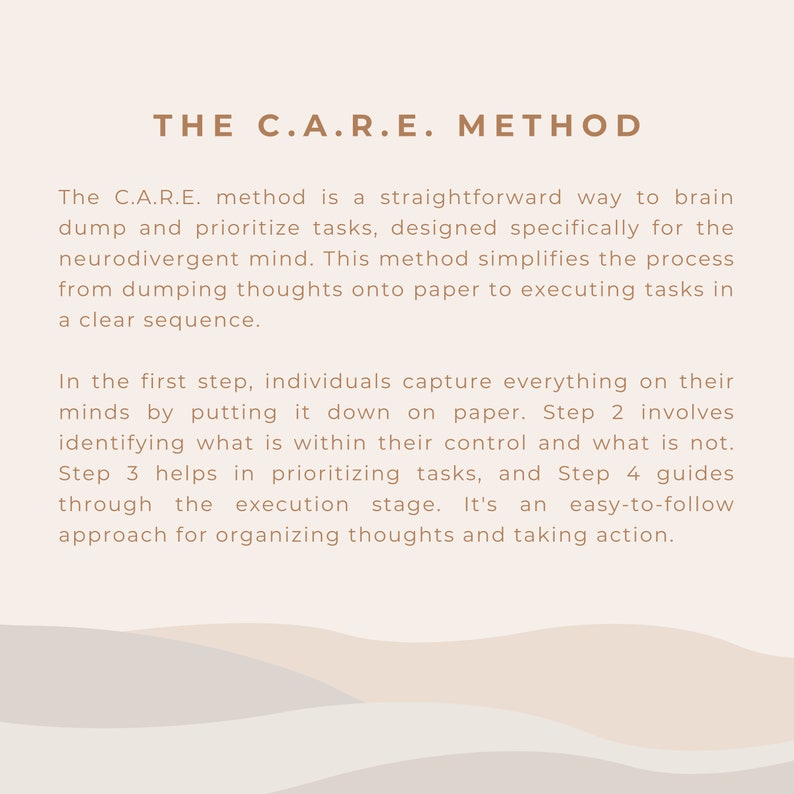 ADHD Overwhelm Worksheet: the Neurodivergent Brain Dump Tool the CARE ...