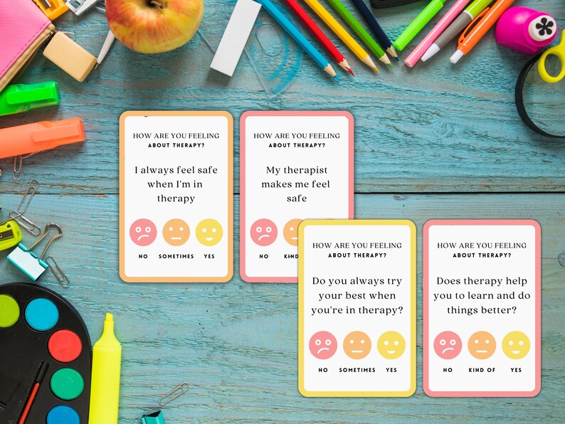 Therapy Feedback Questionnaire Cards for Kids and Children School ...