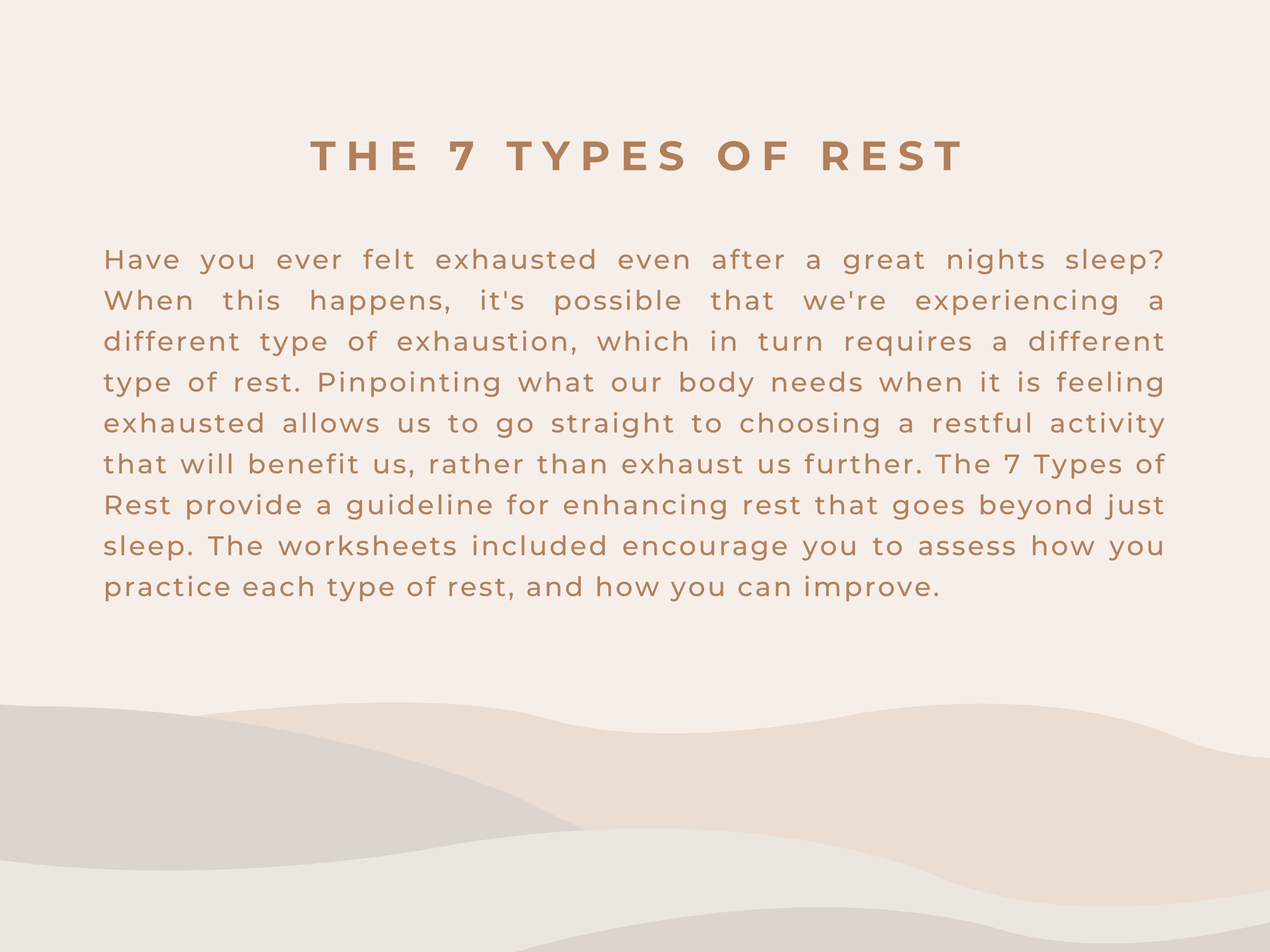 7 Types of Rest Self-care Workbook: Mental Health (PDF) - Etsy