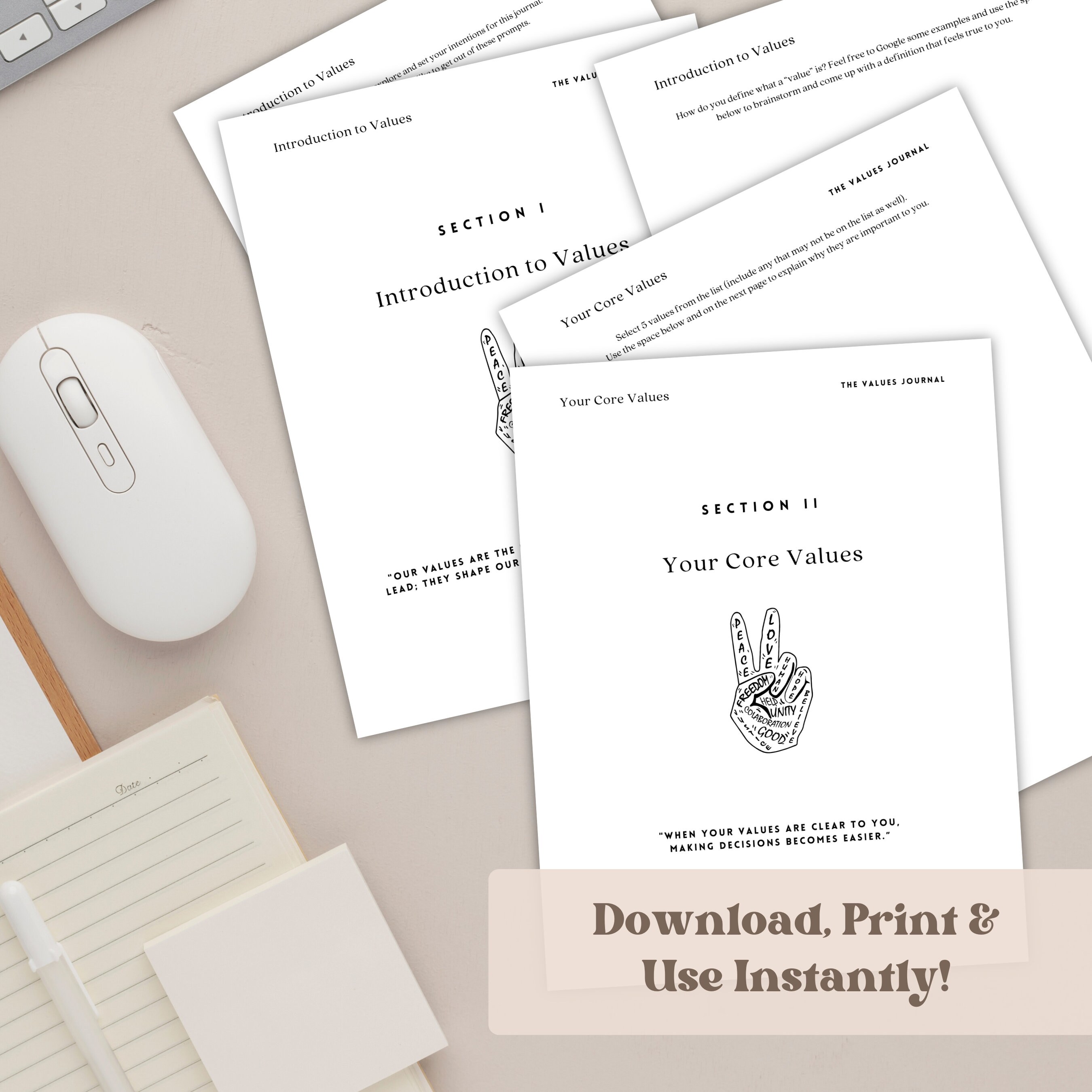 Values Journal: Authentic Living, Self-reflection (PDF) - Etsy