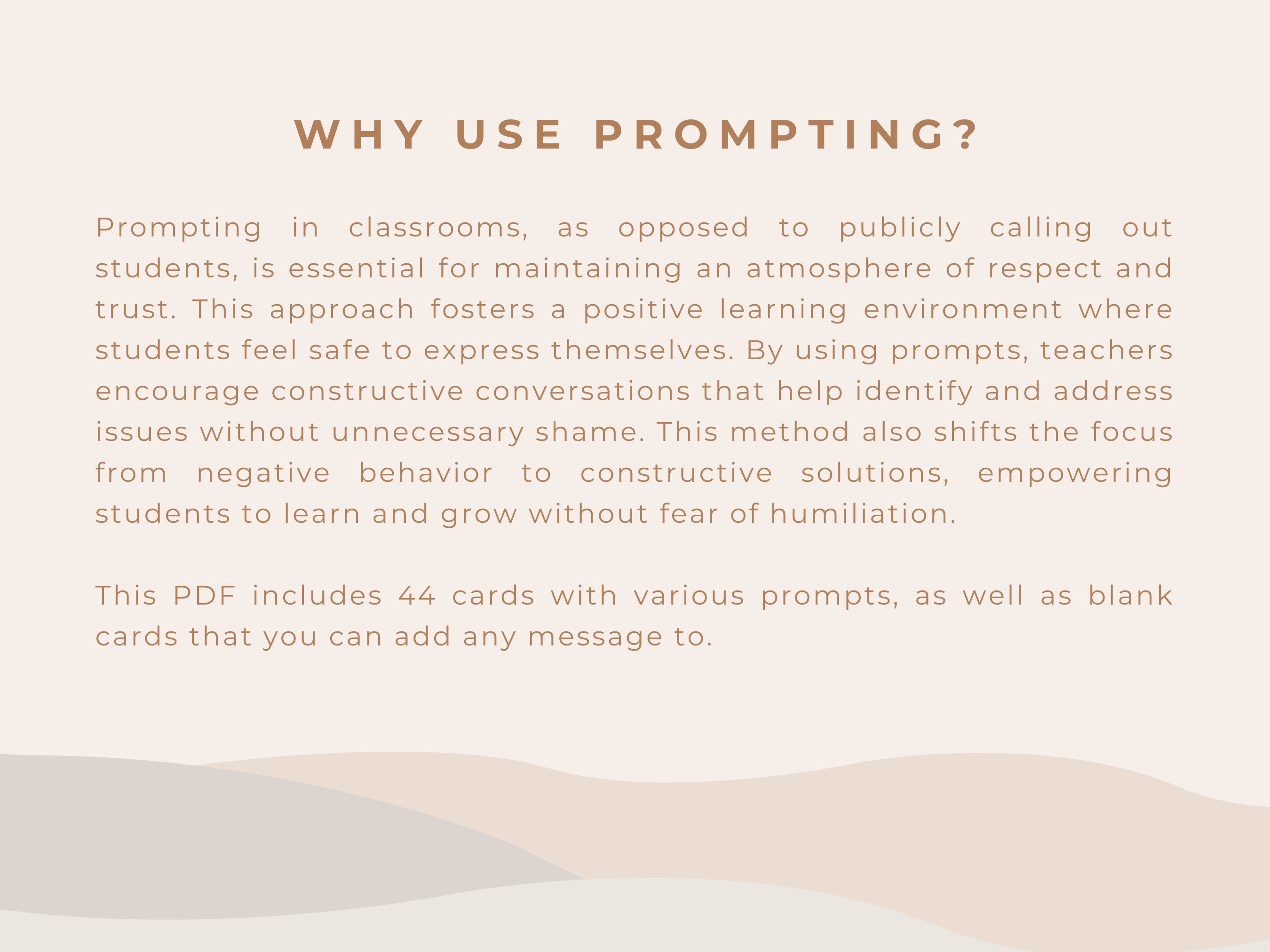 Classroom Management Prompt Cards: Student Behavior Nudges (PDF) - Etsy