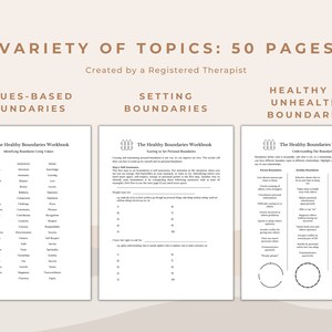 Healthy Boundaries Workbook: Self-care & Mental Health (digital Print ...
