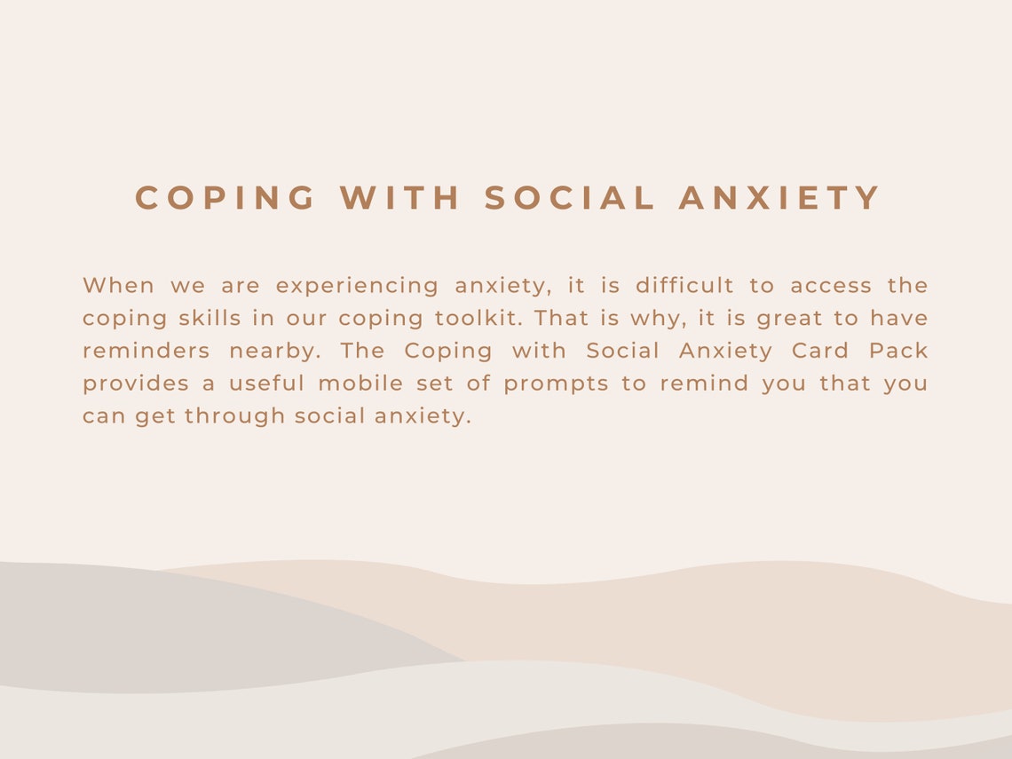 Public/social Anxiety Coping Card Pack & Psychoeducation - Etsy